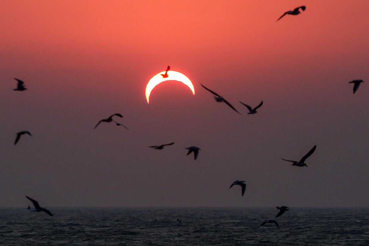 Solar eclipse: "Ring of fire" annular solar eclipse captured in ...