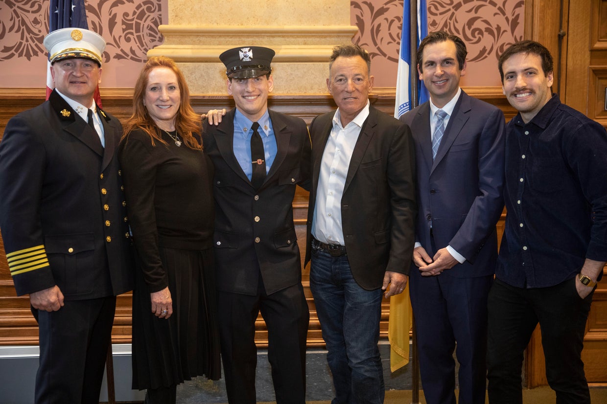 Bruce Springsteen's youngest son Sam sworn in as firefighter in New ...