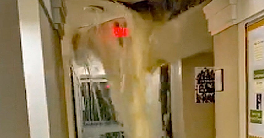 Pipe Breaks At TCU Dorm, Student Records Ceiling Collapse From Ensuing ...