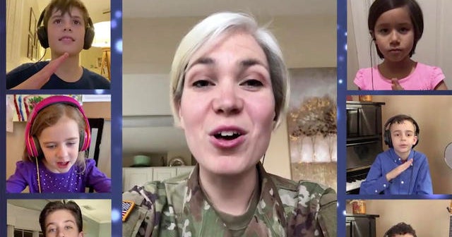 Army sergeant hosts virtual sing-along for kids in isolation - CBS News