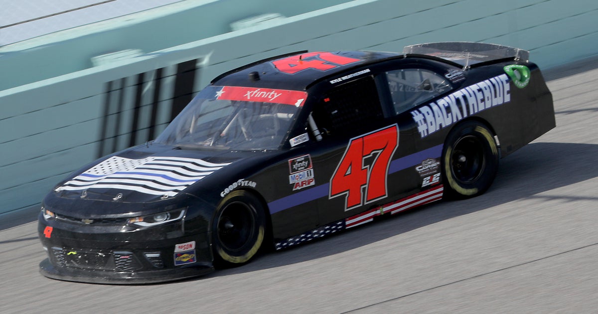 NASCAR driver Kyle Weatherman races "Blue Lives Matter" car - CBS News