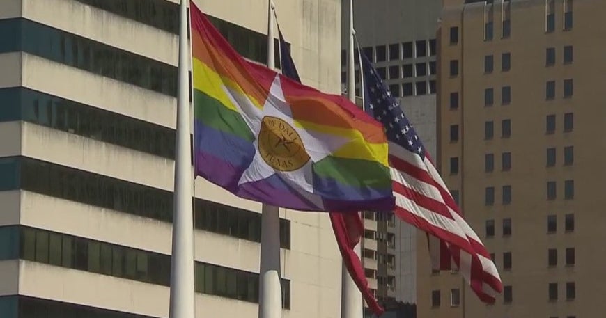 Rainbow Flag Hangs Outside Dallas City Hall For Pride Month Cbs Texas