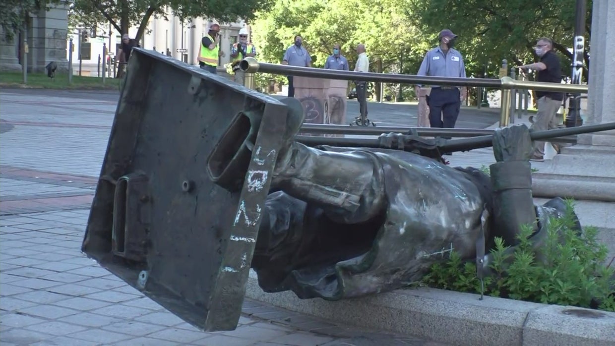Toppled Statue Outside Colorado Capitol Now On Display Inside History ...