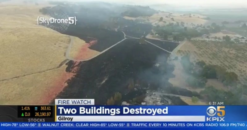 Firefighters Make Progress Battling Crews Fire Near Gilroy, 50% ...