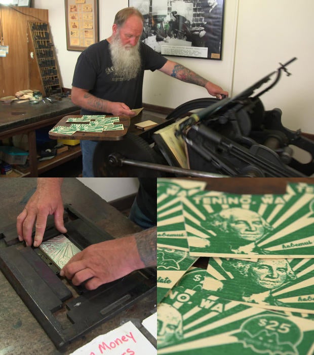 Hard currency: One Washington city prints its own money on wood - CBS News