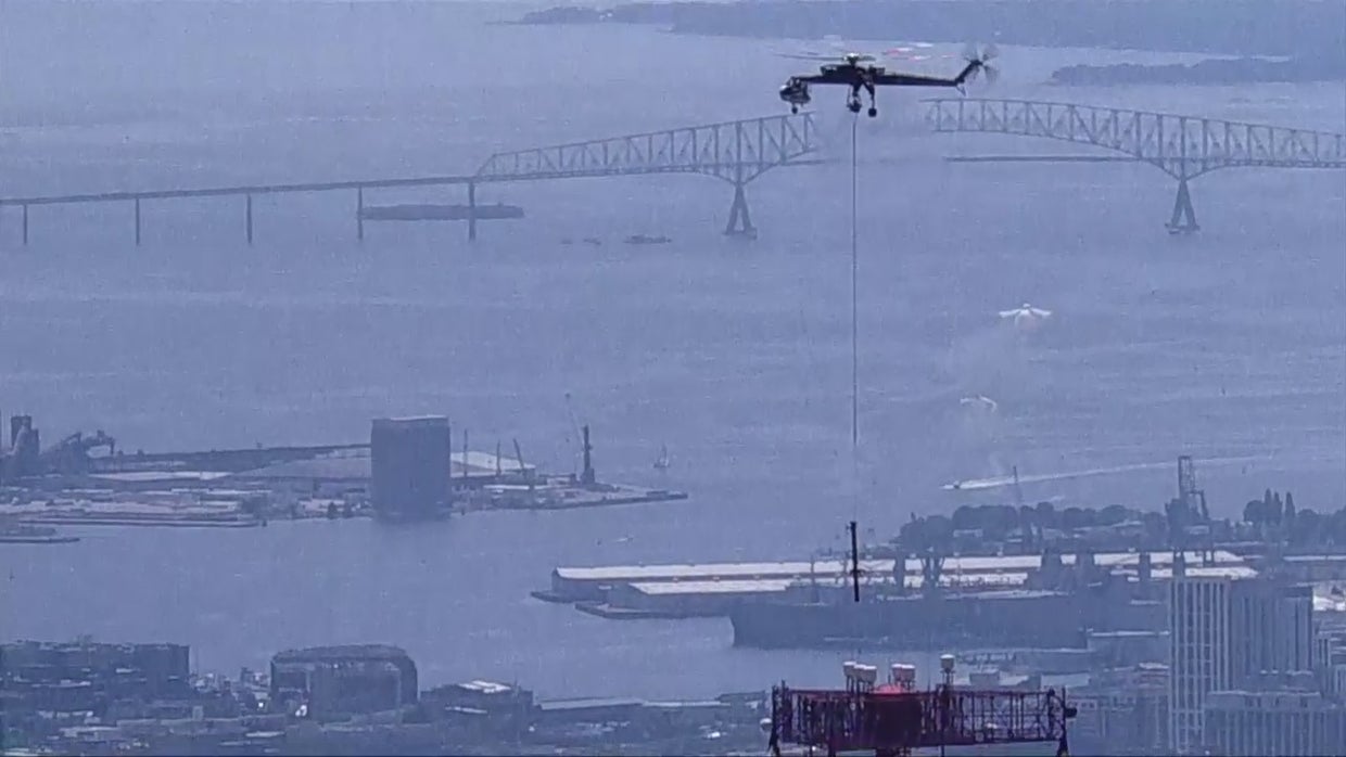 Work Underway On WJZ's Candelabra Tower; Old Antennas Removed - CBS ...