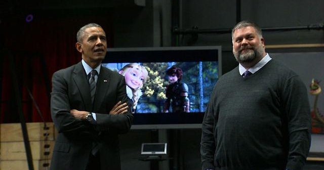 Obama gets a tour at DreamWorks Animation studios - CBS News