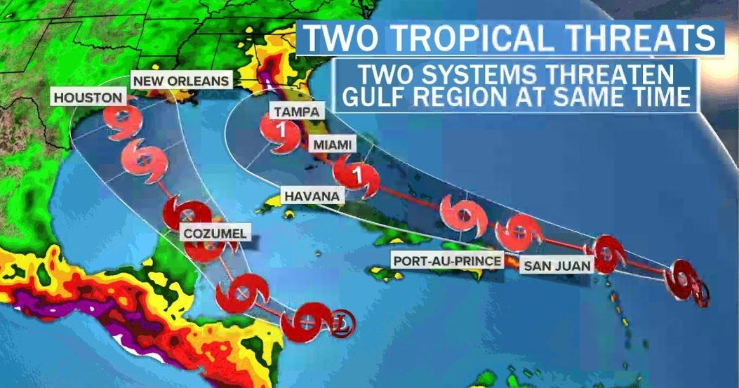 Two new tropical weather systems could threaten the U.S. - CBS News