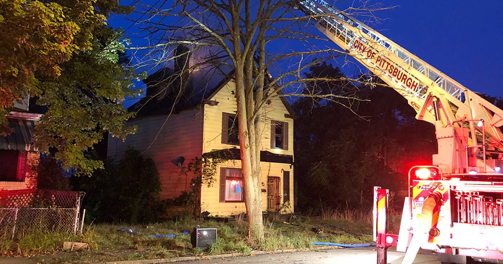 Firefighters Work To Keep Abandoned House Fire From Spreading - CBS ...
