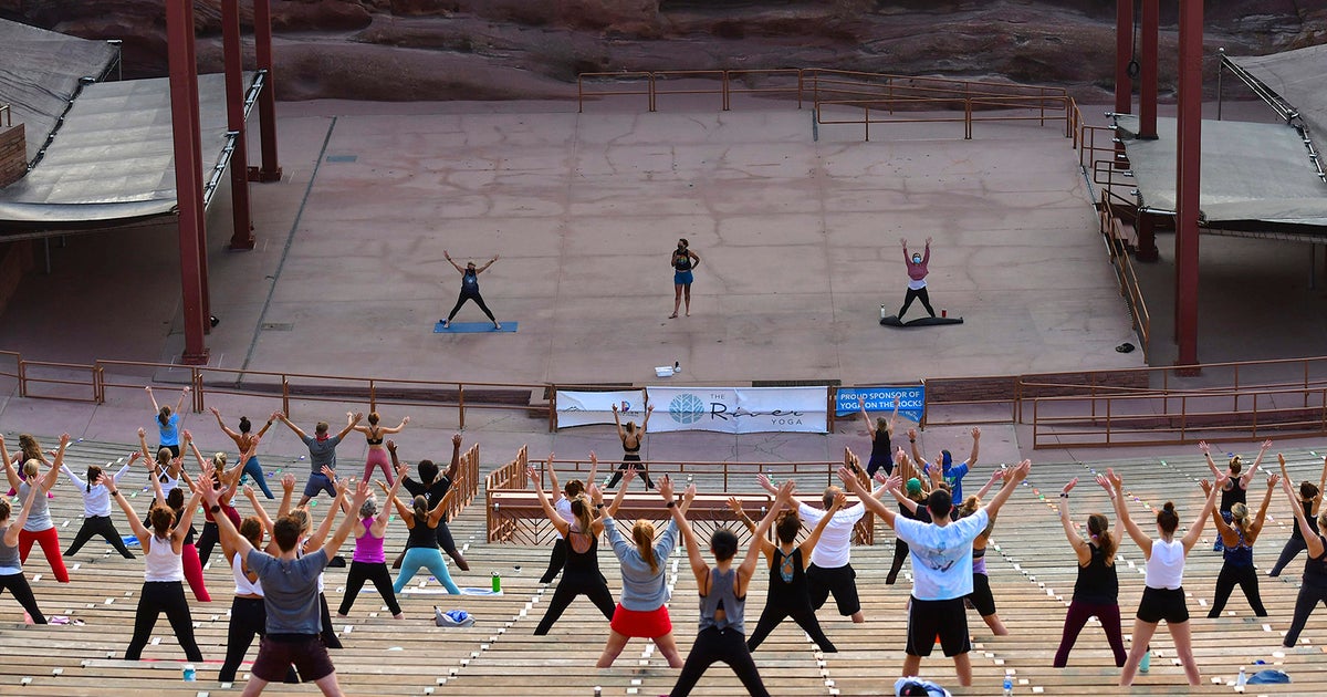 Socially Distanced Yoga On The Rocks At Red Rocks Amphitheatre