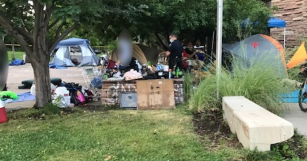 Boulder Removes Homeless Camp In Front Of City Hall - CBS Colorado