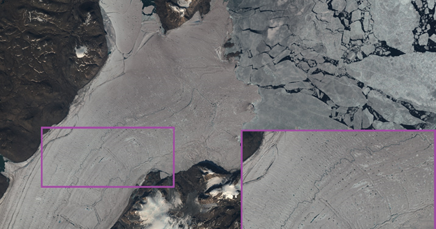 Climate change to blame for 42 mile stretch of largest Arctic ice shelf ...