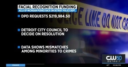 Facial Recognition Funding Aclu Of Michigan Pushes Back On Dpd Cbs