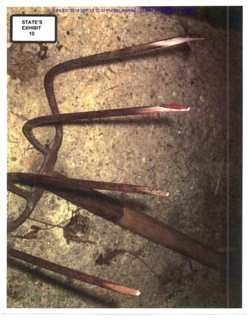 Evidence in the Amy Mullis corn rake murder case