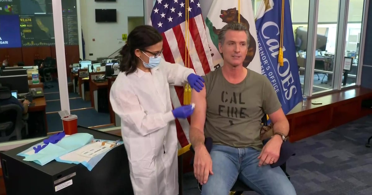 'It Is A Simple Thing To Do': Gov. Newsom Gets Flu Shot During Middle ...