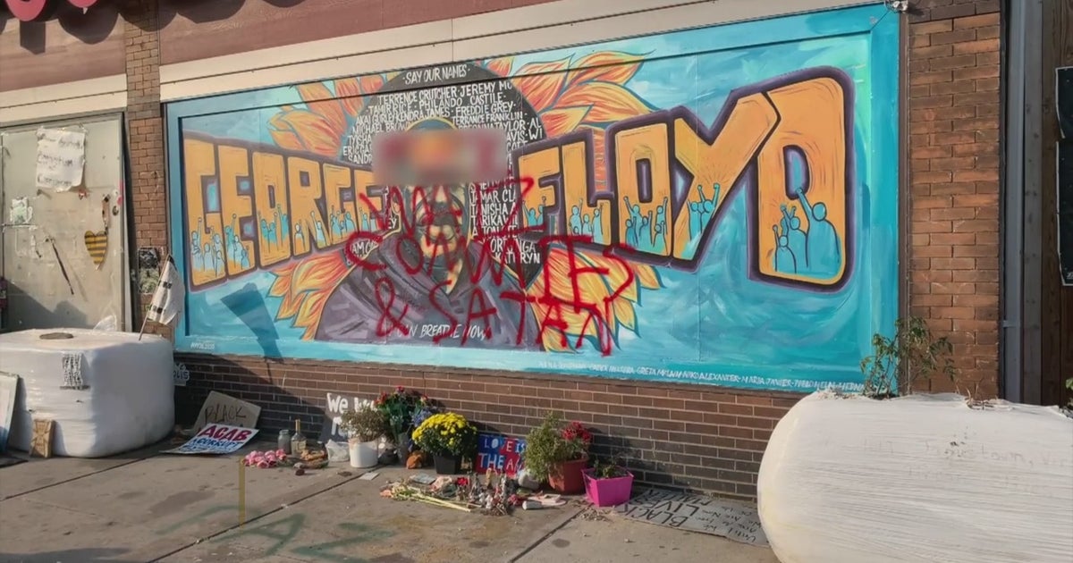Iconic George Floyd Memorial In South Minneapolis Vandalized Again ...