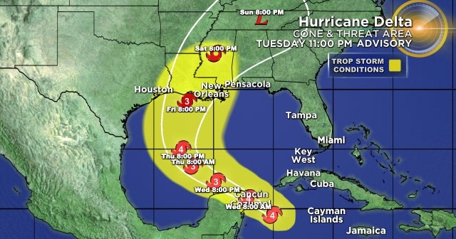 Extremely Dangerous Hurricane Delta Continues Heading Toward NE Coast ...