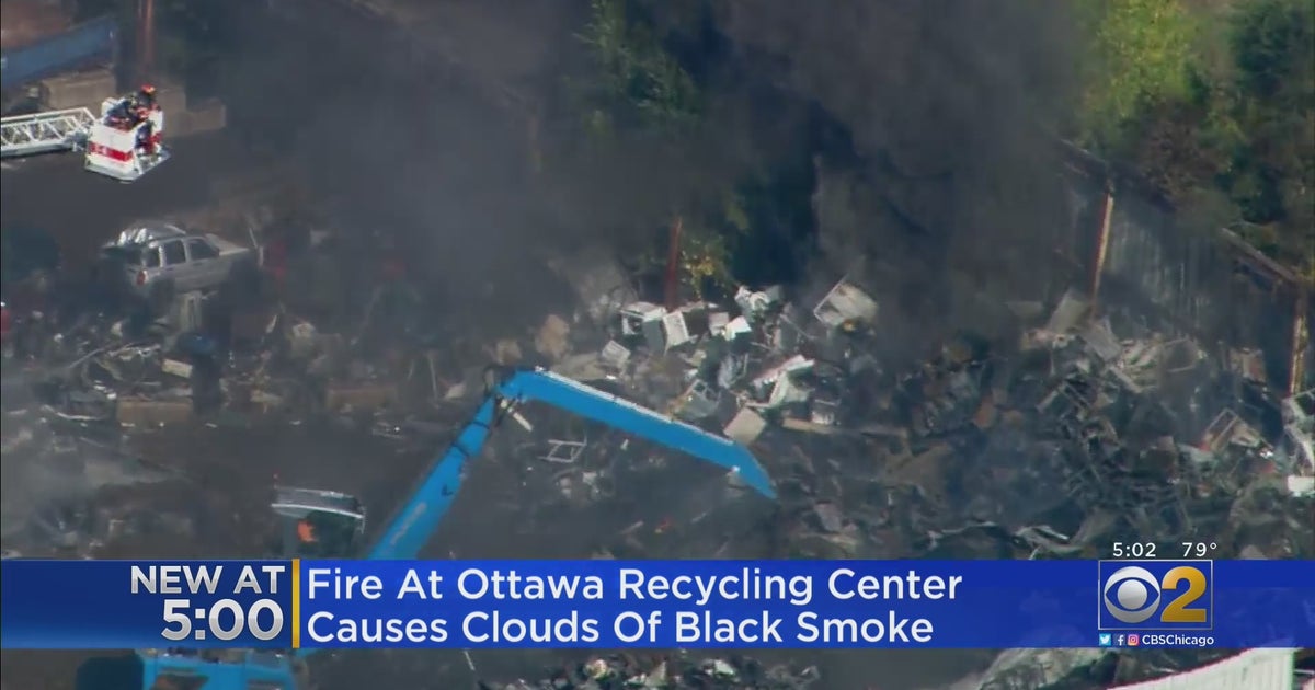 Fire At Ottawa Recycling Center Causes Clouds Of Black Smoke - CBS Chicago