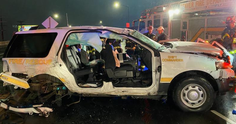 Denver Fire Department Vehicle Rolls During Response To Fire - CBS Colorado