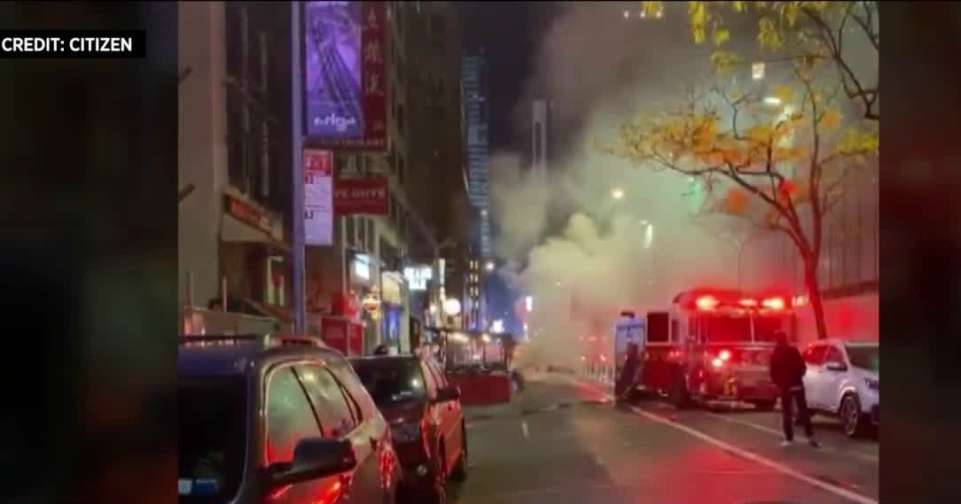 More Than 70 Firefighters Respond To Manhole Fire In Midtown - CBS New York