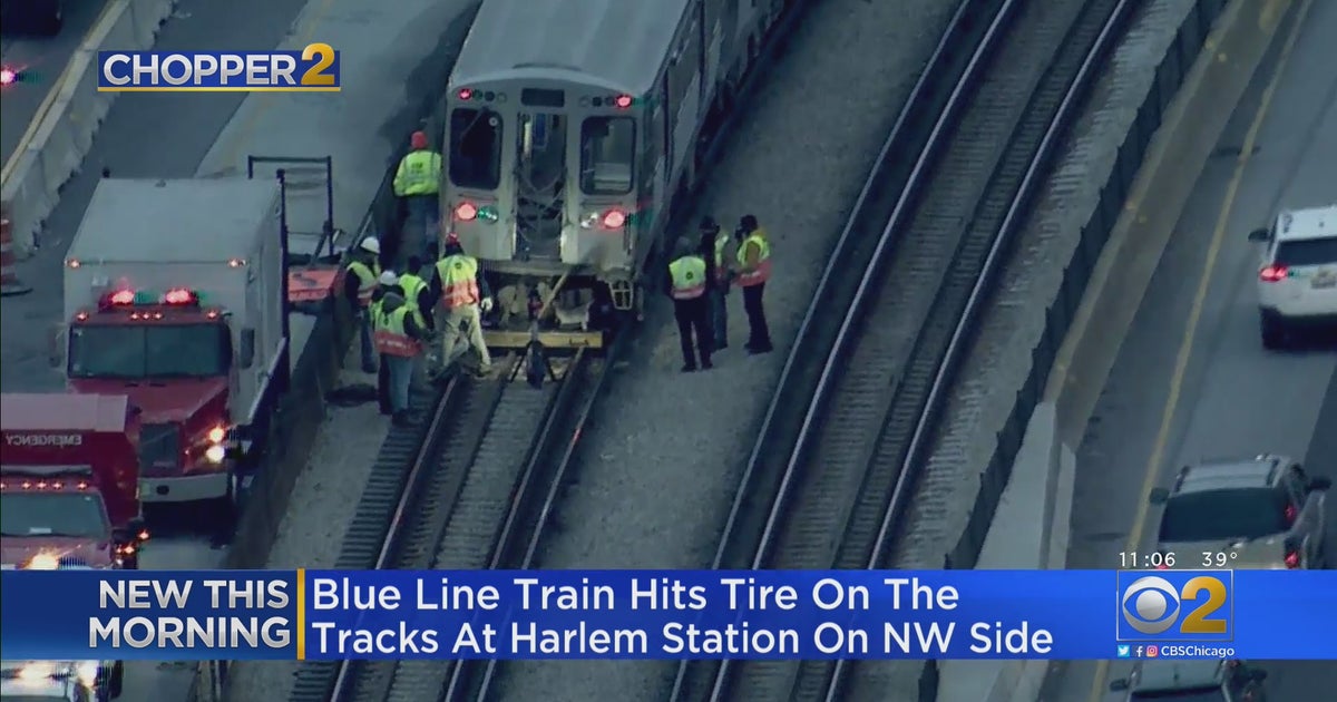 Cta Blue Line Service Resumes After Derailment Caused By Train Hitting