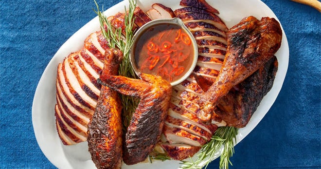 Recipe: Grilled Vinegar Turkey With Chiles and Rosemary - CBS News