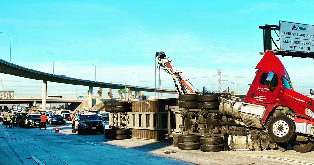 CHP: SUV Cutting Off Freightliner May Have Caused Big Rig To Overturn ...
