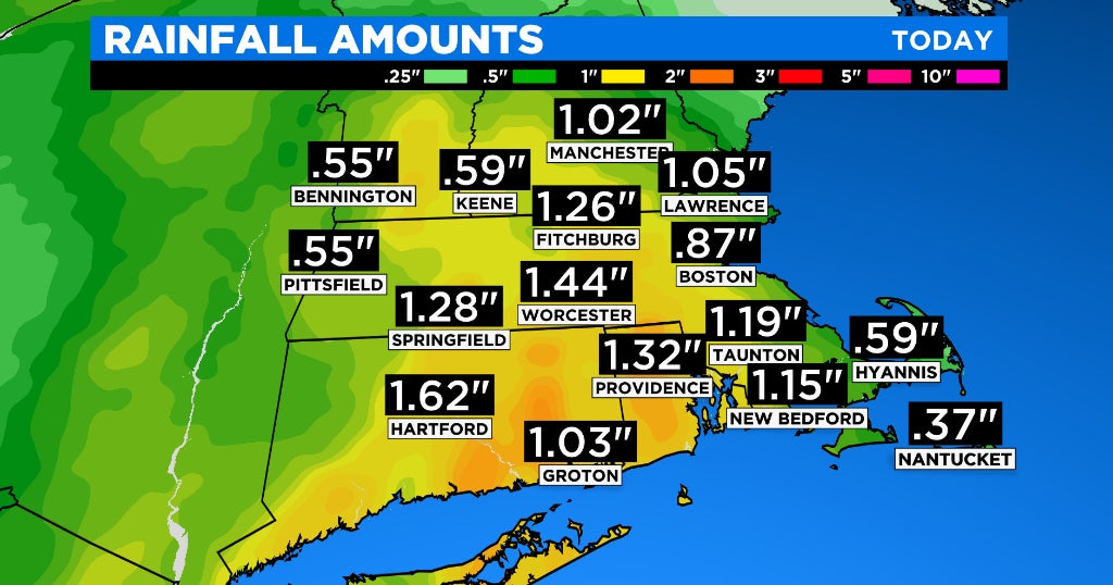 Soggy Saturday With Wind-Driven Rain On Tap For Massachusetts - CBS Boston