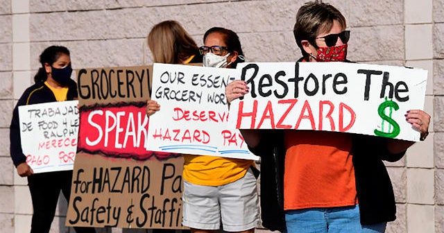 Some grocery stores fight "hero pay" for frontline workers - CBS News