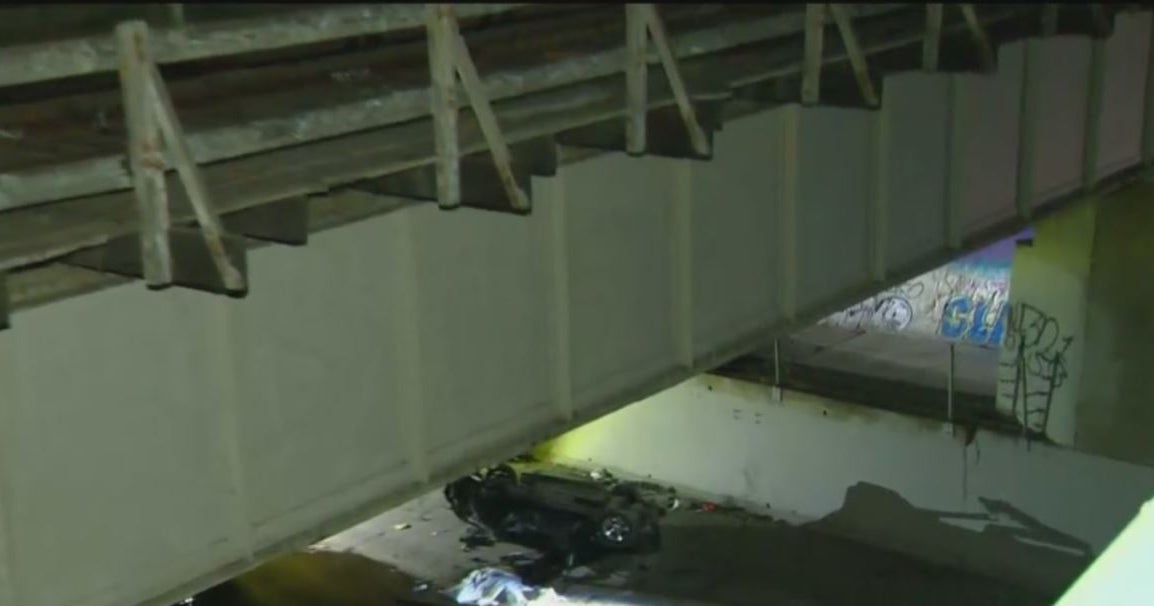 Driver Killed After Car Flies Off Railroad Bridge In Baldwin Hills ...