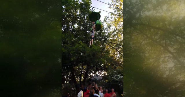 Girl's fall from Six Flags ride caught on video - CBS News
