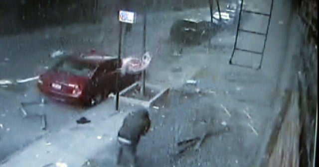 Security camera captures East Harlem building explosion - CBS News
