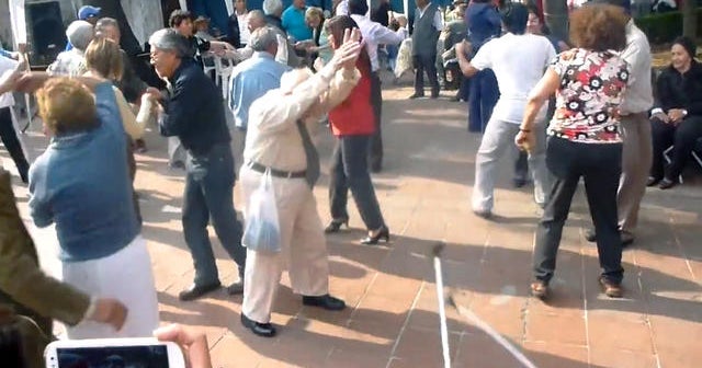Old Man Tosses Canes Gets Down On The Dance Floor Cbs News