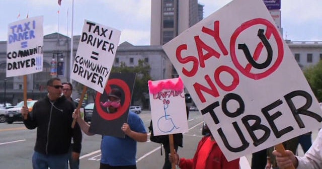 Uber sparks political dispute on wheels - CBS News