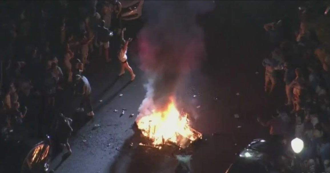 Couches Set Ablaze As Crowds Pour Into Westwood Streets After UCLA ...