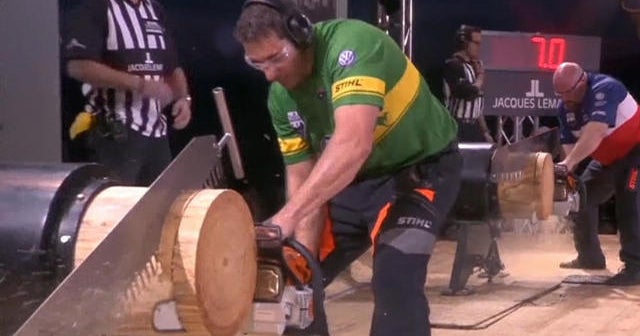 Australian man breaks lumberjacking records - CBS News