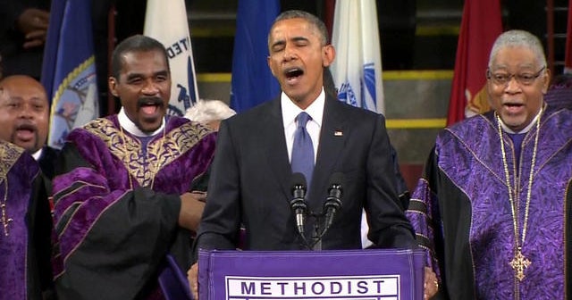 Obama sings "Amazing Grace" - CBS News