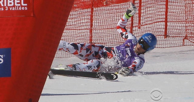 Olympic skier saved from serious injury by safety equipment - CBS News