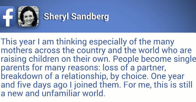 Facebook's Sheryl Sandberg reflects on Mother's Day as single mom after ... Facebook's Sheryl Sandberg reflects on Mother's Day as single mom after ...