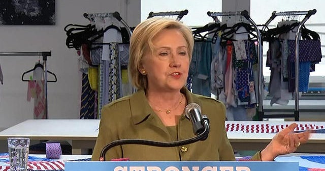 Hillary Clinton visits factory that employs refugees - CBS News