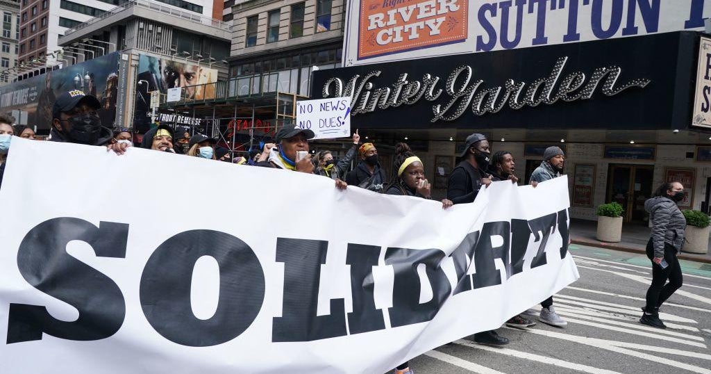 Broadway actors protest for inclusion and removal of accused producer ...