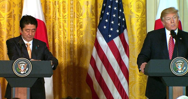 President Trump, Shinzo Abe tout historic alliance - CBS News