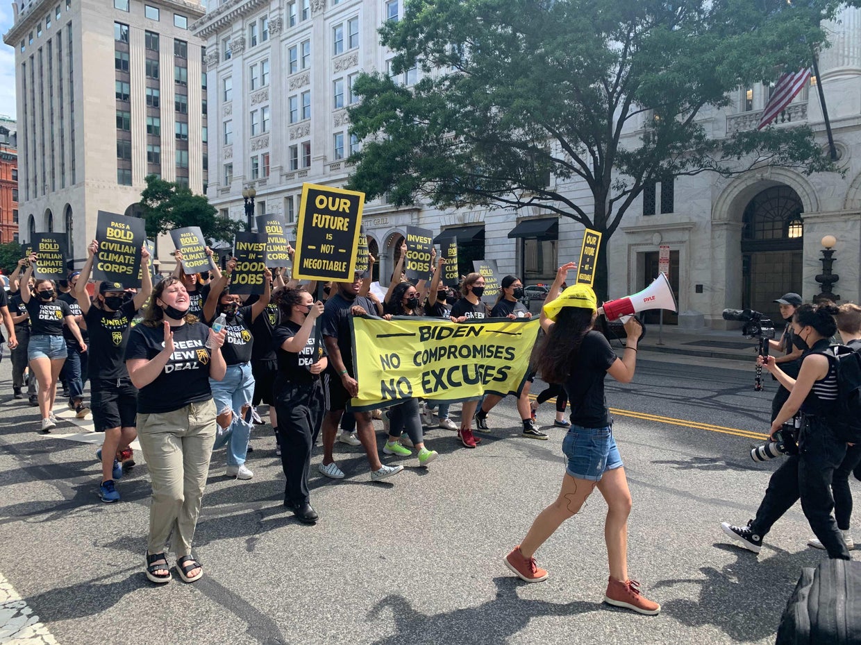 Progressives protest Biden's bipartisan attempt to pass infrastructure ...