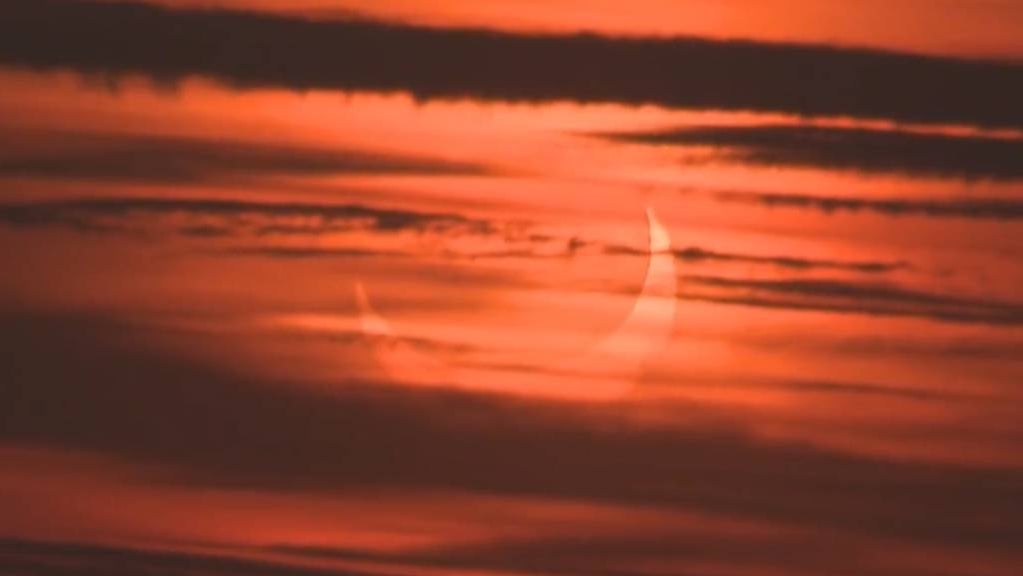 Rare Sunrise Eclipse Seen Around The World