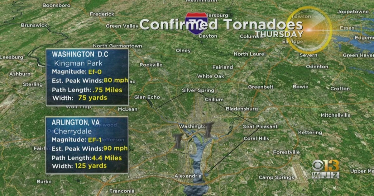 Tornados Confirmed In Washington DC, Arlington Thursday - CBS Baltimore