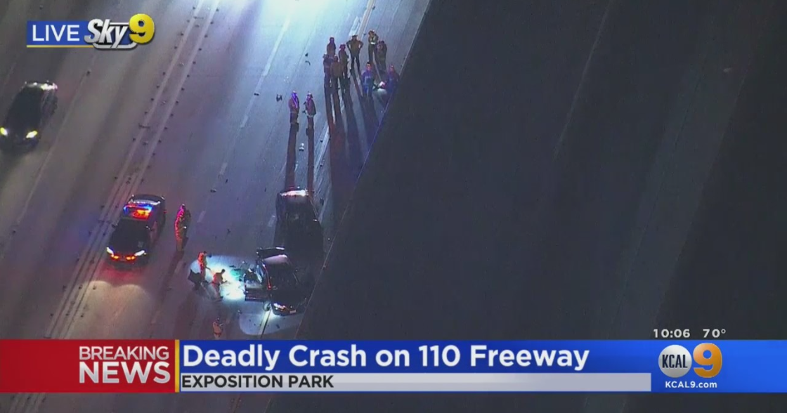 1 Killed In Multi-Vehicle Crash On 110 Freeway Near USC - CBS Los Angeles