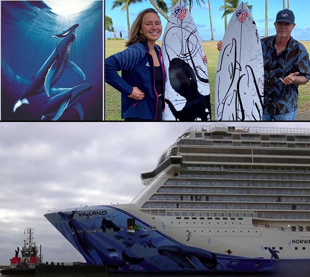 The artist Wyland and his "whaling walls" - CBS News