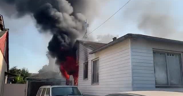 Fire Burns Home in San Leandro; 1 Hurt - CBS San Francisco