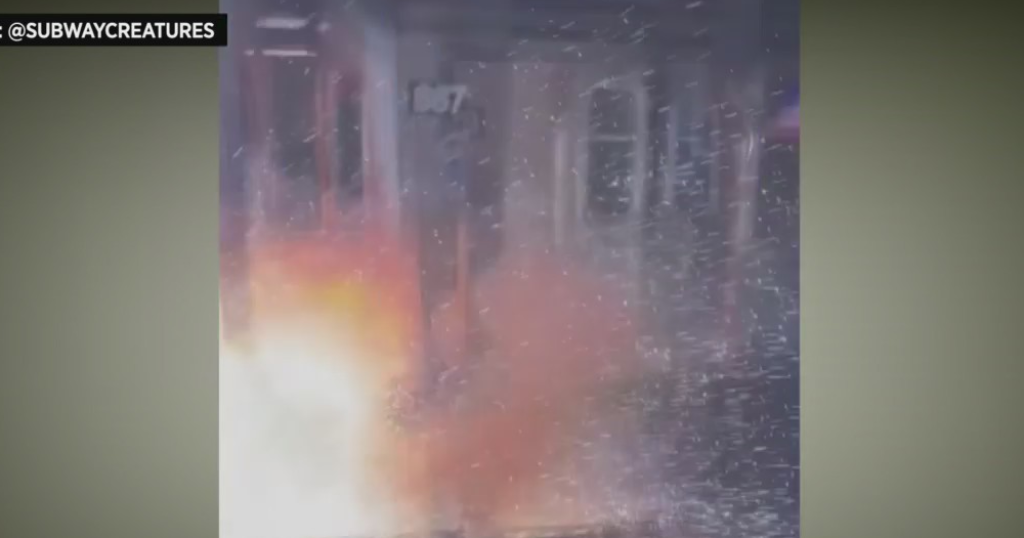 Caught On Video: Sparks Fly When Subway Runs Over Citi Bike On Tracks ...