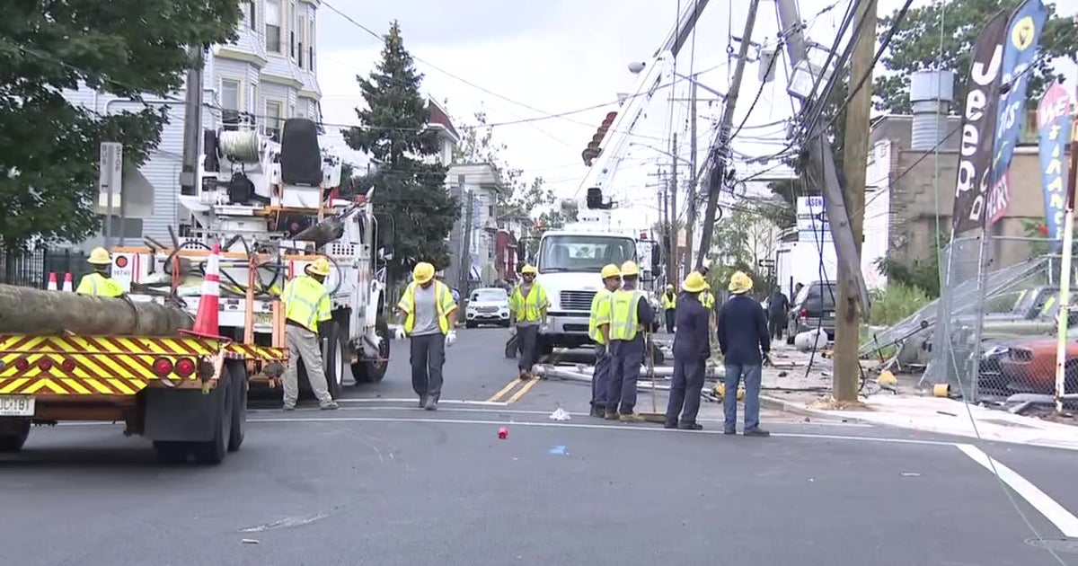 NJ TRANSIT Bus, Car Crash In Irvington Takes Out Utility Poles - CBS ...